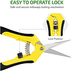 iPower 4-Pack 6.5 Inch Gardening Hand Pruner Pruning Shears Trimming Scissors with Straight Stainless Steel Blades for Bonsai, Herb, Bud, Hedge, Yellow