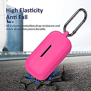 LEFXMOPHY Cover Case Replacement for iLuv TB100 Wireless Earbuds, Pink Silicone Skin Carrying Protective Sleeve Glow in Dark