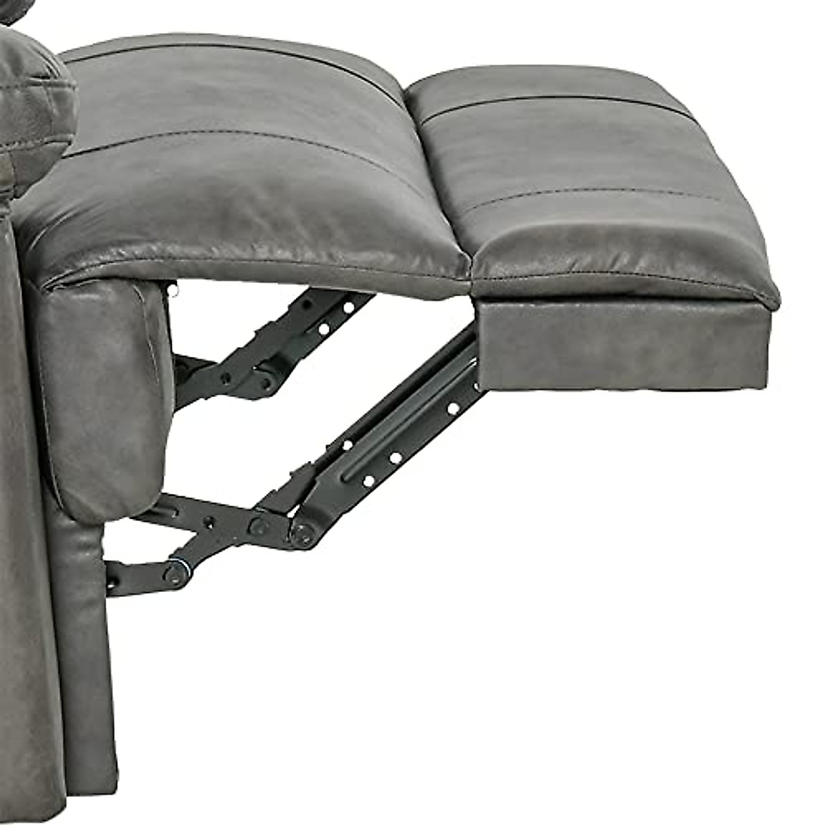 HOMCOM Manual Recliner Chair Overstuffed Single Sofa with Wide Cushioned Seat, Flip-Up Storage Armrests, 2 Cup Holders and Oversized Headrest, Grey