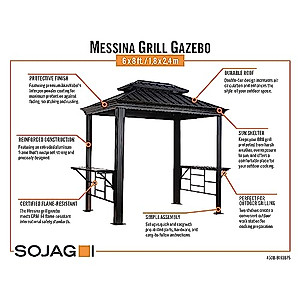 Sojag BBQ Messina 6 ft. x 8 ft. Grill Gazebo