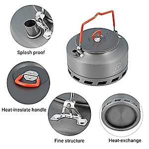 Bulin Camping Kettle 1.6L with 5800W Camping Gas Stove Burner Camping Hiking Backpack Outdoor