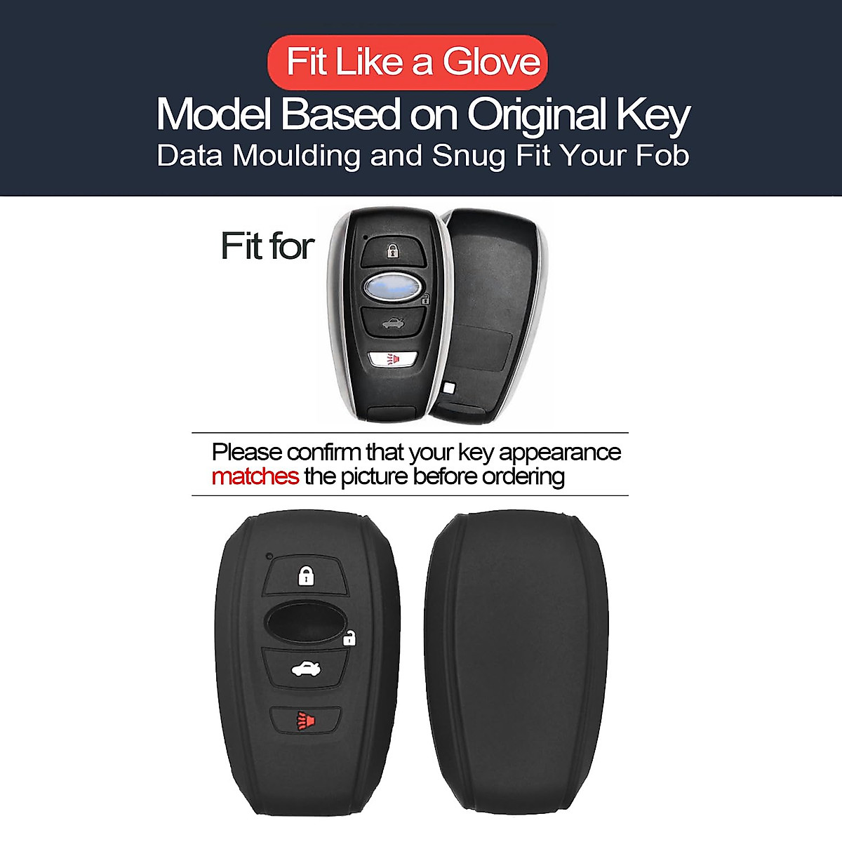 INFIPAR 2pcs Compatible with Subaru WRX BRZ Ascent Forester Crosstrek Legacy Outback Impreza XV WRX STI XV Crosstrek Key Fob Cover Case Key Chain Protector Holder