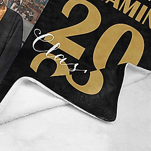 YESCUSTOM Custom Graduate Blanket with Photo Collage Personalized Picture Blanket for Class of 2023 Graduates Customized Throw Blanket Gifts for Graduation Friends Classmates