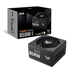 ASUS TUF Gaming 850W Gold (850 Watt, ATX 3.0 Compatible, Fully Modular Power Supply, 80+ Gold, Military-Grade Components, Dual Ball Bearing, Axial-tech Fan, PCB Coating, 10 Year Warranty)