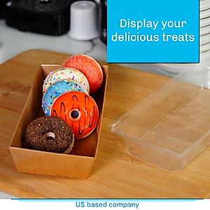 Lot45 Sandwich Paper Craft Box with Lid - 30pk 7.5in Long Sushi To Go Boxes Disposable Food Containers with Lids