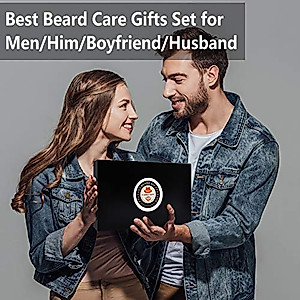 Upgraded Beard Grooming Kit w/Beard Conditioner,Beard Oil,Beard Balm,Beard Brush,Beard Shampoo/Wash,Beard Comb,Beard Scissors,Storage Bag,Beard E-Book,Beard Growth Care Gifts for Men