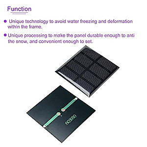 DMiotech 5 Pack 2V 160mA 60mm x 60mm Mini Solar Panel Cell for DIY Electric Power Project