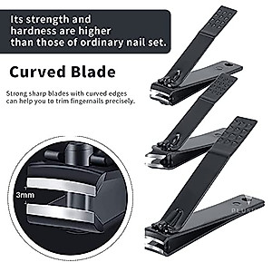 PLUSURS Manicure Pedicure Set Nail Grooming Kit -Stainless Steel Sharp Nail Clipper for Men or Women's Fingernail and Ingrown Toenail,with Nail File and Cuticle Trimmer in(16 in 1,Brown)