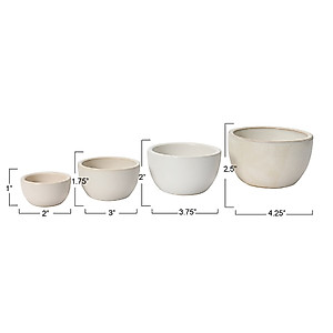 Bloomingville Bloomingville Stoneware Nesting Bowls, White Reactive Glaze, Set of 4