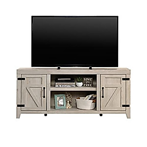 Sauder Misc Entertainment Farmhouse Credenza, for TVs up to 70", Chalked Chestnut Finish