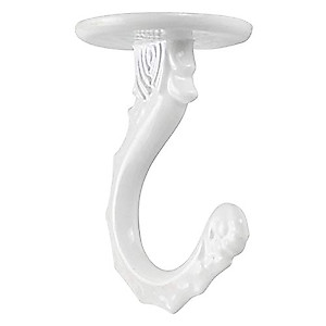 QMseller 2 Sets Metal Ceiling Hooks, Heavy Duty Swag Ceiling Hooks with Hardware for Hanging Plants/Chandeliers/Wind Chimes/Ornament (White Color)