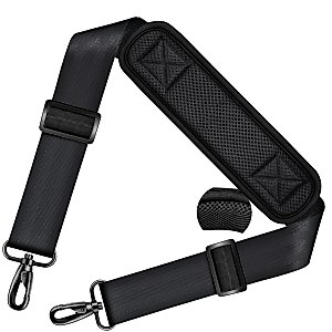 ZINZ Shoulder Strap 78" Universal Bag Strap with Ultra-thick Fixed Padded and Dual Balanced Adjustable Buckles for Briefcase, Travel Bag, Laptop Bag, Crossbody bag - Black