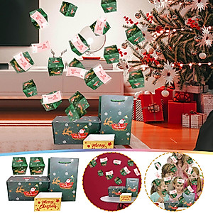 Merry Christmas Surprise Gift Box Explosion for Money - Money Gift Box Explosion with Reindeer Santa Claus- Pop Out Folding Bounce Explosion Gift Box (Green-9pc)