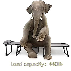 HONGBEI lounge cot chairs, Adjustable Reclining Folding Chaise Lounge with Pillow, Outdoor Portable Folding Lounge Chair for Camping, Pool, Beach, Patio,Grey.