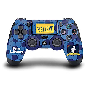 Head Case Designs Officially Licensed Ted Lasso Believe Season 1 Graphics Vinyl Sticker Gaming Skin Decal Cover Compatible With Sony PlayStation 4 PS4 Slim Console and DualShock 4 Controller