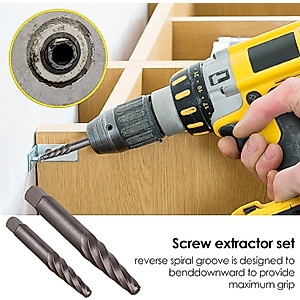 5Pcs Screw Extractor Set Spiral Flute Bolt Extractor Set Cr-MO Easy Out Bolt Extractor Set for Removing Stripped Screws and Broken Bolts