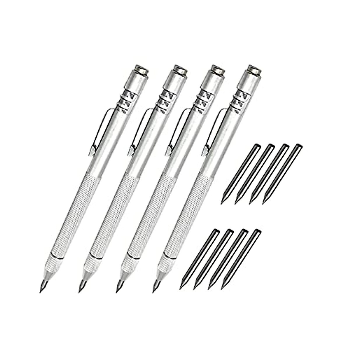 CDIYTOOL 4 Pack Tungsten Carbide Scriber with Magnet, 90-95 HRA Etching Engraving Pen with 8pcs Replacement Marking Tips for Glass,Ceramics,Metal Sheet,Stone Por