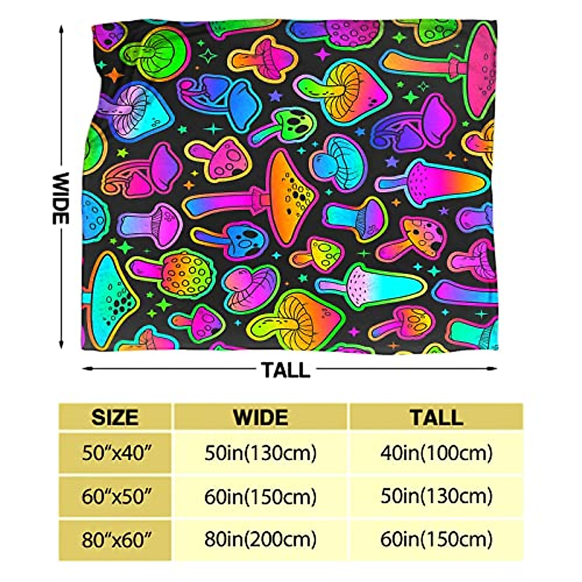 SHUIHAN Mushroom Blanket for Kids Adults Lightweight Flannel Throw Blanket for Sofa Couch Living Room Bed Gift Ultra Soft Summer Blanket, Air Conditioner Blanket (60''x80'')