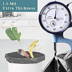 FYY Trash Bag, 8 Gallon 80 Count Garbage Bag Compostable 1.5 Mil Thickness Trash Bags Wastebasket Bin Liners for Home Bathroom Bedroom Kitchen Office (4 Rolls) Black