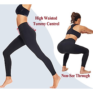 High Waisted Fleece Lined Leggings for Women No See-Through-Soft Athletic Tummy Control Black Pants for Running Yoga Workout(3 Pack Black,L-XL)
