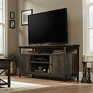 Sauder Steel River Credenza, for TVs up to 60", Carbon Oak Finish