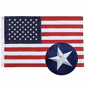 duduta 2x3 Feet American Flag Nylon USA Flag Outdoor Indoor US Flag Embroidered Stars Sewn Stripes Brass Grommets