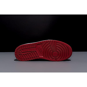 Jordan Men's 1 Mid White/Gym Red-Black (DQ8426 106) - 10