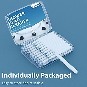 Lumkew Shower Head Cleaning Brush for Small Hole,Multifunctional Shower Head Cleaner Tool Anti-Clogging Nozzle with Storage Boxes, Showerhead Cleaning Brushes Picks for Household Bathroom, White