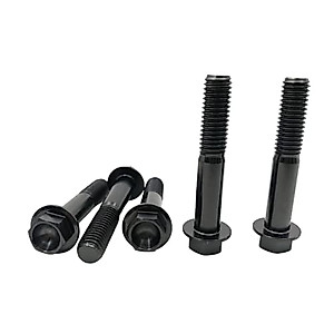 Rison Titanium Bolts Titanium Flanged Hex Head Bolt M10x1.25x25mm 6AL4V Aerospace Grade Ti Bolt Black Titanium Bolt for Motorcycle Car Modification Pack of 5