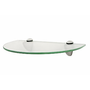 Shelf-Made KT-0134-812SN Curved Glass Shelf Kit, Satin Nickel, 8-Inch by 12-Inch