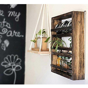 Mansfield Cabinet No. 104 - Solid Wood Spice Rack Cabinet Antique White/Black