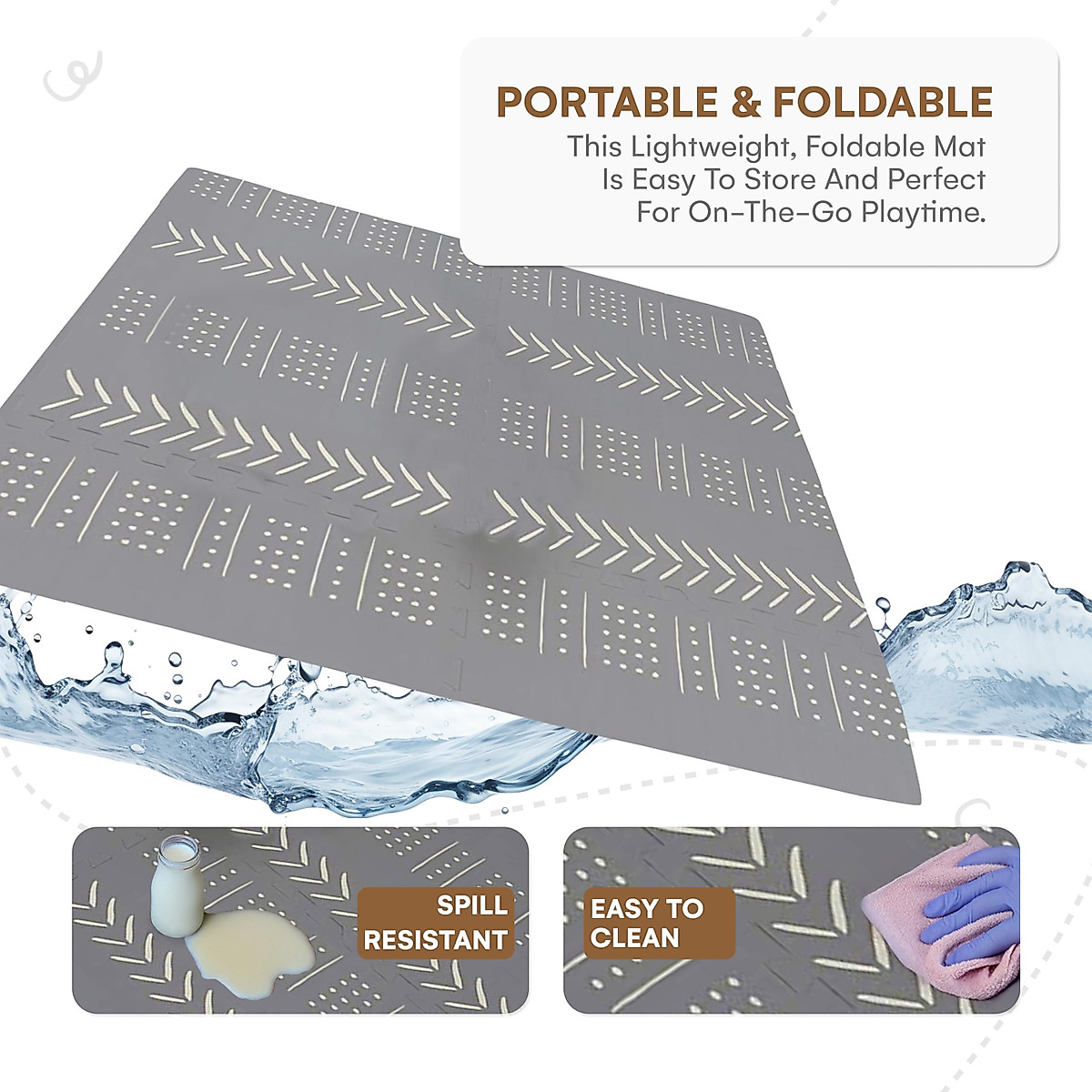 CHILDLIKE BEHAVIOR Baby Play Mat - Play Pen Tummy Time Mat & Crawling Mat Foam Play Mat for Baby with Interlocking Floor Tiles 72x48 Inches Puzzle - Baby Floor Mat Infants & Toddlers (X-Large, Grey)