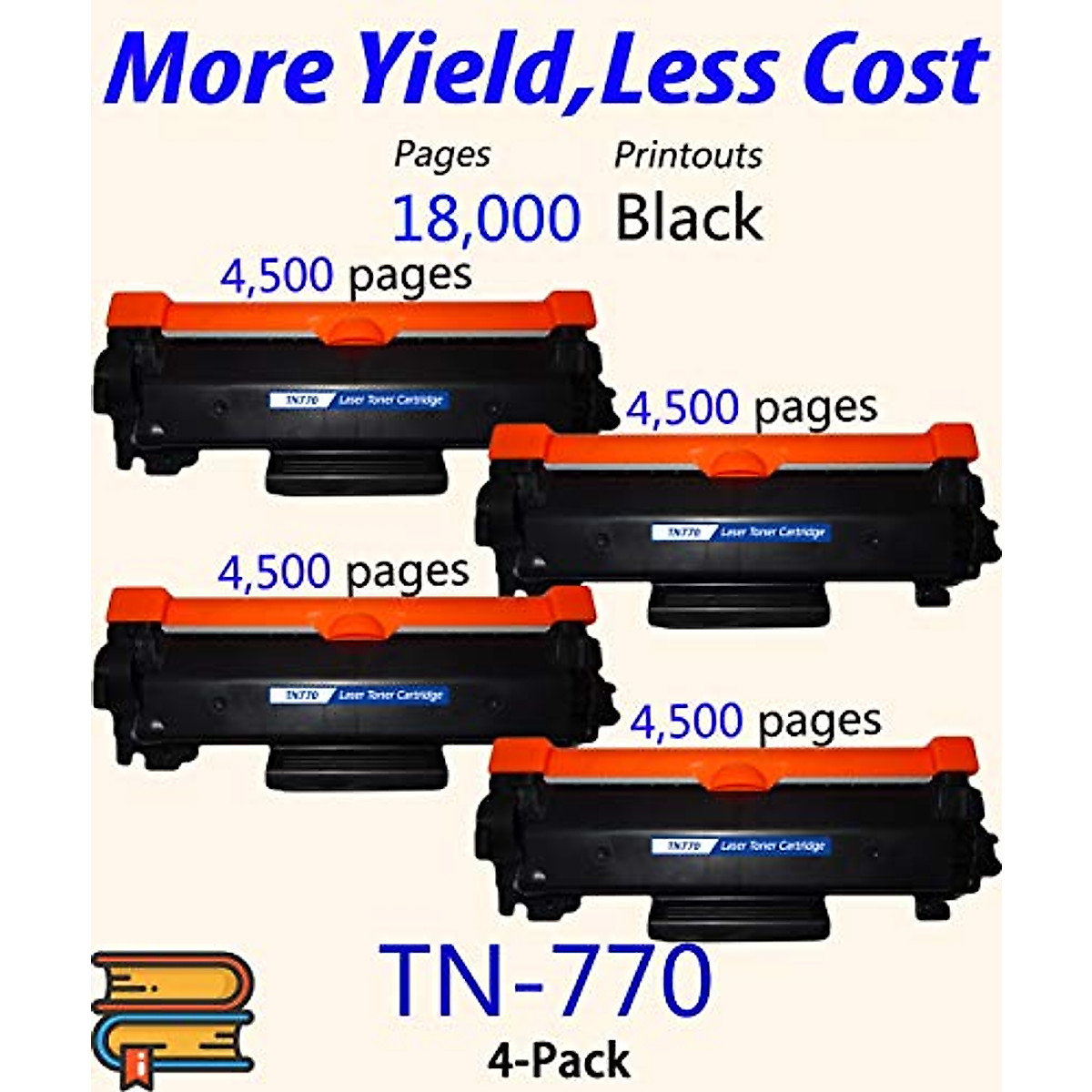 ColorPrint Compatible TN-770 Toner Cartridge High Yield Replacement for Brother TN770 TN 770 TN760 TN730 Used for HL-L2370DW HL-L2370DWXL MFC-L2750DW MFC-L2750DWXL HL L2370DW Printer (4-Pack, Black)