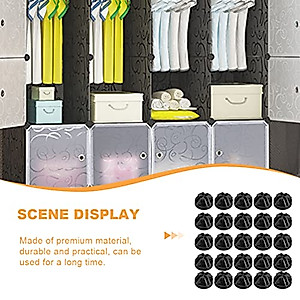 iplusmile Cable Connectors 30pcs Wire Cube Plastic Connectors for Cube Storage Shelving and Cabinet Modular Organizer Closet Clasp Buckle Clip Black Wire Shelf Rack