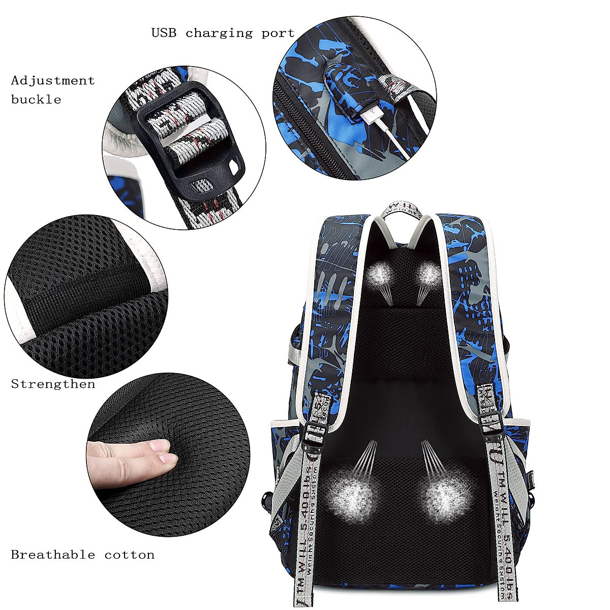 GUIVITU Kids Backpack for Girls School Bag Children Bookbag Casual Daypack with Lunch bag Set