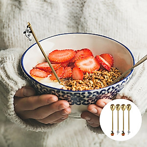 Hemoton 4pcs Halloween Coffee Spoons Stainless Steel Dessert Spoons Pumpkin Skull Tea Spoon Coffee Stirring Spoon Set for Halloween Family Gatherings Table Decoration