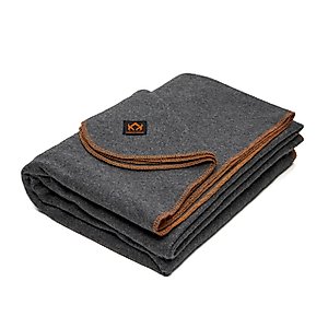 Arcturus Military Wool Blanket - Warm, Thick, Washable - Great for Outdoors, Camping, Stadium Blanket, Picnics, Travel - Car & Bushcraft Survival Kits, Large 64" x 88" 4.5 lb