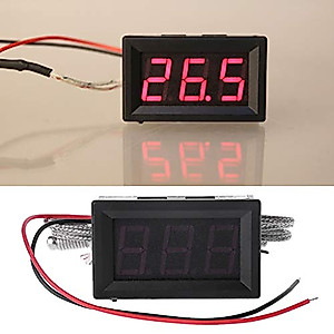 QIXIAMO 0.28" Digital Temperature Meter with 1m Metal Probe Car Internal External Use for Conditioner Room -20℃~100℃