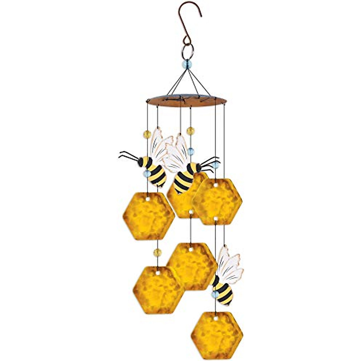 Sunset Vista Designs 93651 Country Garden Collection Wind Chime, Bee Honeycomb, 17-inch Height