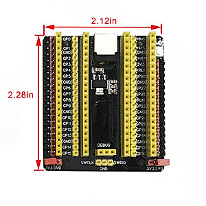 Treedix Compatible with Raspberry Pi PICO Breakout board IO Shield Development Board Prototype Expansion Board with 2.54mm Pin Header