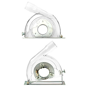 QWORK Cutting Dust Shroud for Angle Grinder 4-1/2" to 5", Transparent Cutting Dust Shroud Grinding Cover, Angle Grinder Dust Collection Attachment