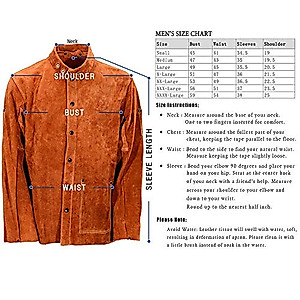 QeeLink Leather Welding Work Jacket with Hood Flame-Resistant Heavy Duty Split Cowhide Leather Welder Jackets with Hood for Men & Women, 3XL
