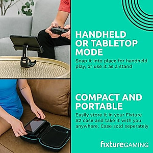 Fixture S2 Gaming Console Monitor and Controller Mount Compatible with Nintendo Switch OLED and Pro Controller, Adjustable Video Game Holder Stand Clip