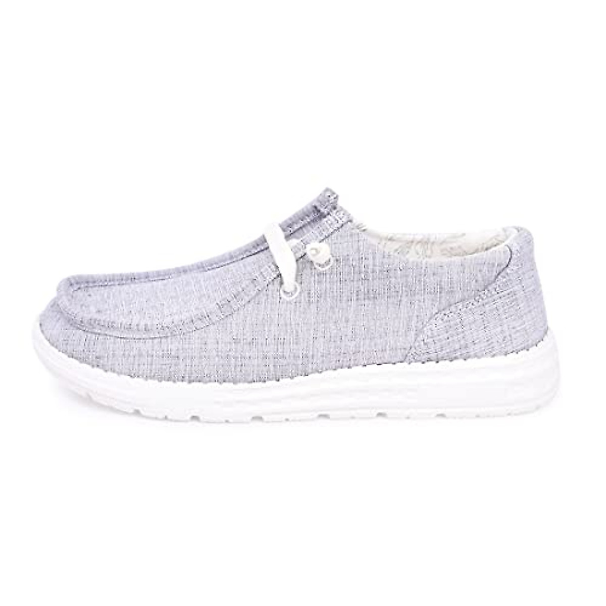 Women's Slip On Loafer Shoes Canvas Low Top Fashion Sneakers Casual Flat Comfortable Walking Shoes Light Grey09