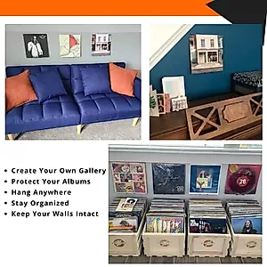 Now Spinning Wall Mount Vinyl Record Display/Shelf | Display Your Albums Without Wall Damage, Perfect for Office, Home, Dorms, and Apartments (Now Spinning + 2 Mounts, White)