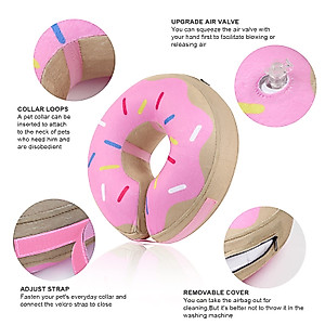 Leo IRis Inflatable Cone Collar for Large Medium Small for Dogs Cats Soft Dog Cone Adjustable E Collar Dog Neck Donut Dog Cone Alternative After Surgery to Prevent from Biting Licking with Pump