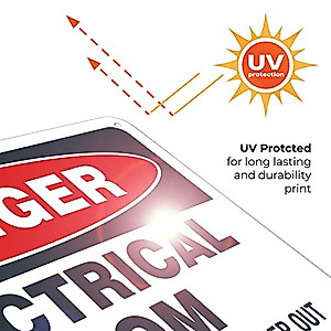 Electrical Room Sign, 10x7 Inches, Rust Free .040 Aluminum, Fade Resistant, Made in USA by Sigo Signs