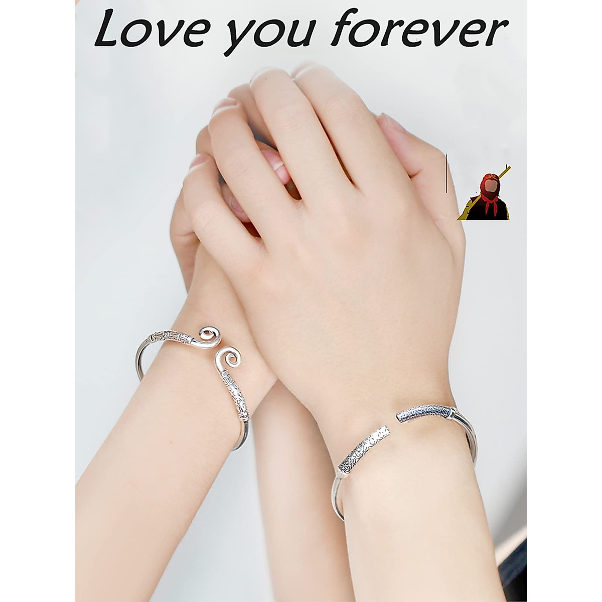 Monkey King tight band spell Bracelet 925 Silver,tight band spell It means that Love you for 10,000 years Symbolizes the couple's true love forever