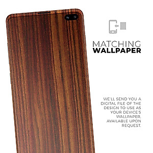 DesignSkinz Bright Red Ebony Woodgrain Protective Vinyl Decal Wrap Skin Cover Compatible with The Samsung Galaxy S20 (Screen Trim & Back Glass Skin)