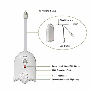 SNOMYRS Toilet Night Light with Motion Sensor 16 Color Changing LED Nightlights Fun Bathroom Lighting Add on Toilet Bowl Seat for Men Dad Kids Toddlers